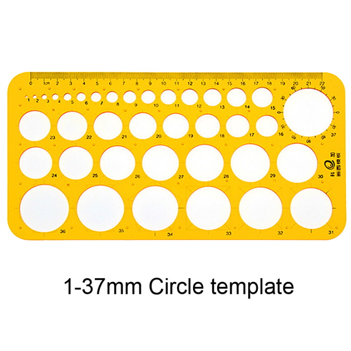 Circle template 37 circles 1mm-37mm