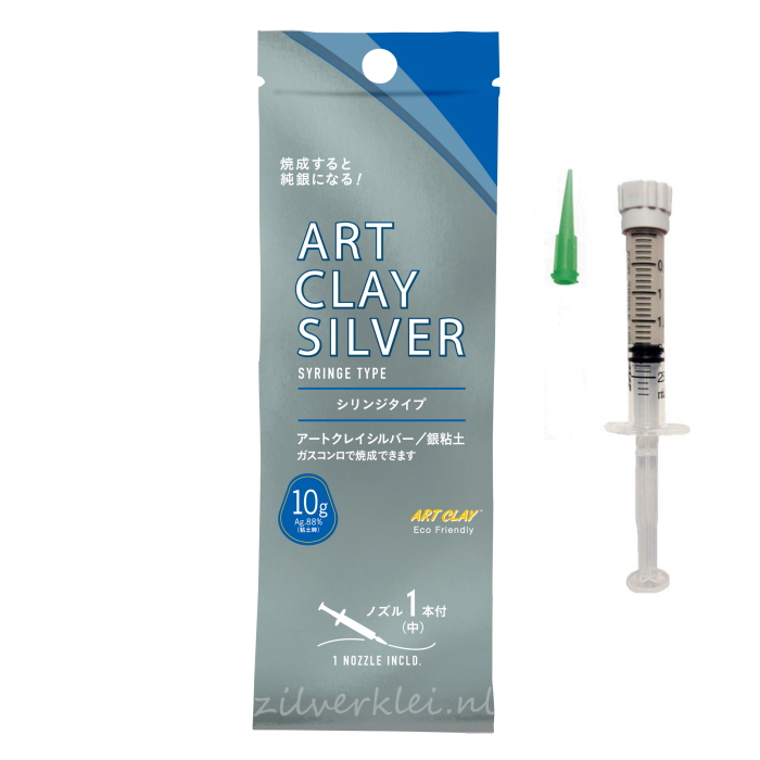 Syringe clay 10g with one nozzle Art Clay Silver