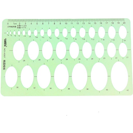 Oval - Ellipse template 33 different sizes